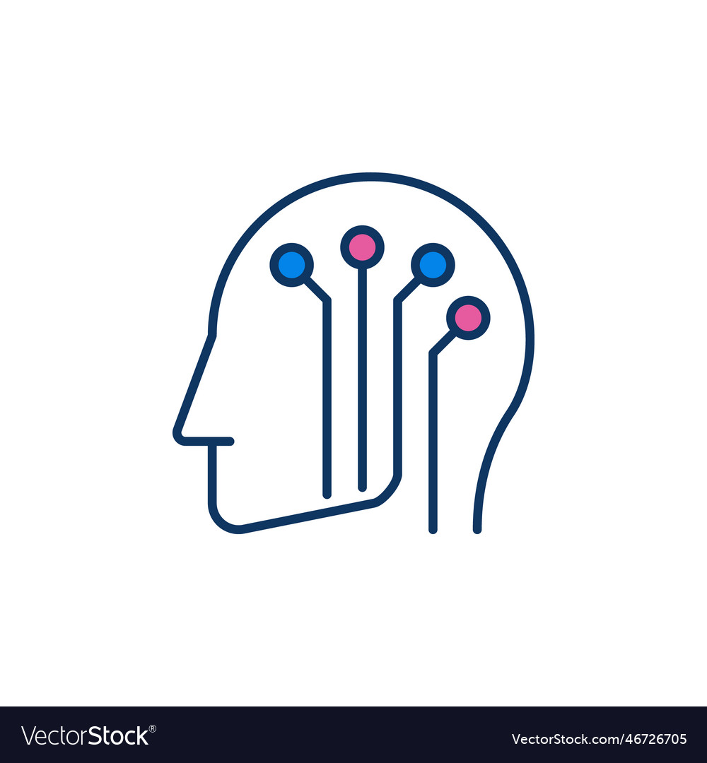 Artificial intelligence head ai concept colored Vector Image