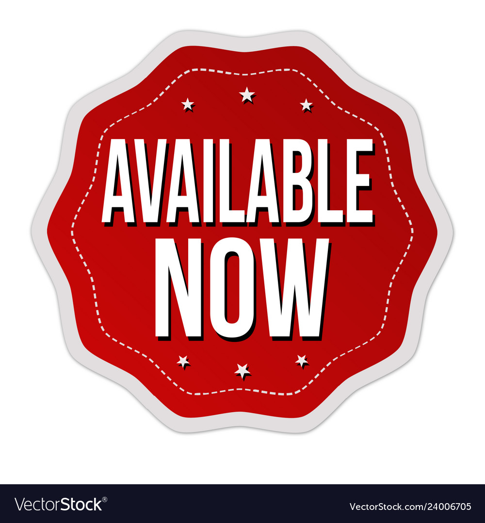 Available Now Stickers & Labels Royalty Free Vector