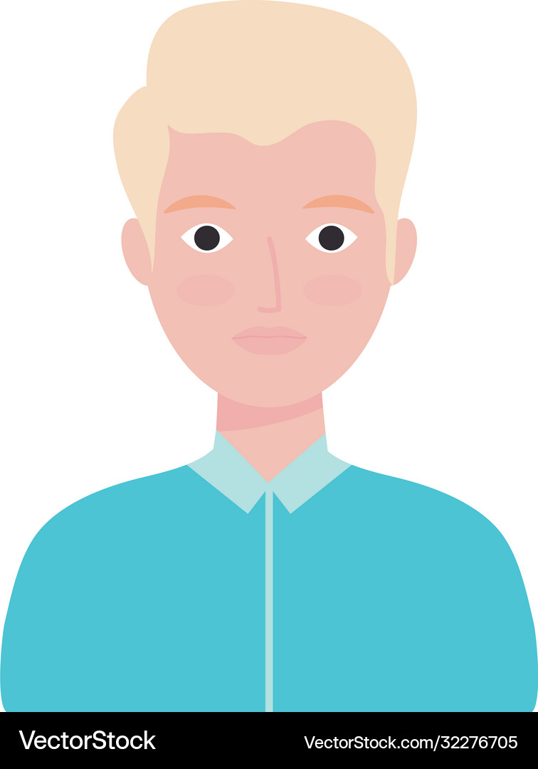 Avatar man wearing elegant shirt flat style Vector Image