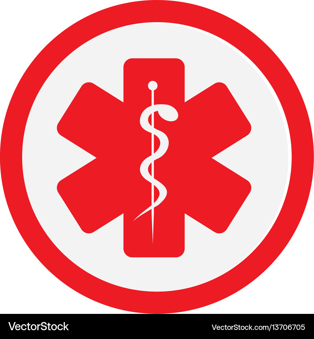 Circular frame with health symbol star Royalty Free Vector