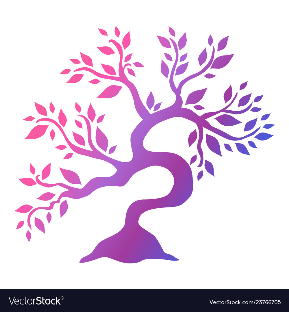 Decorative neon tree Royalty Free Vector Image