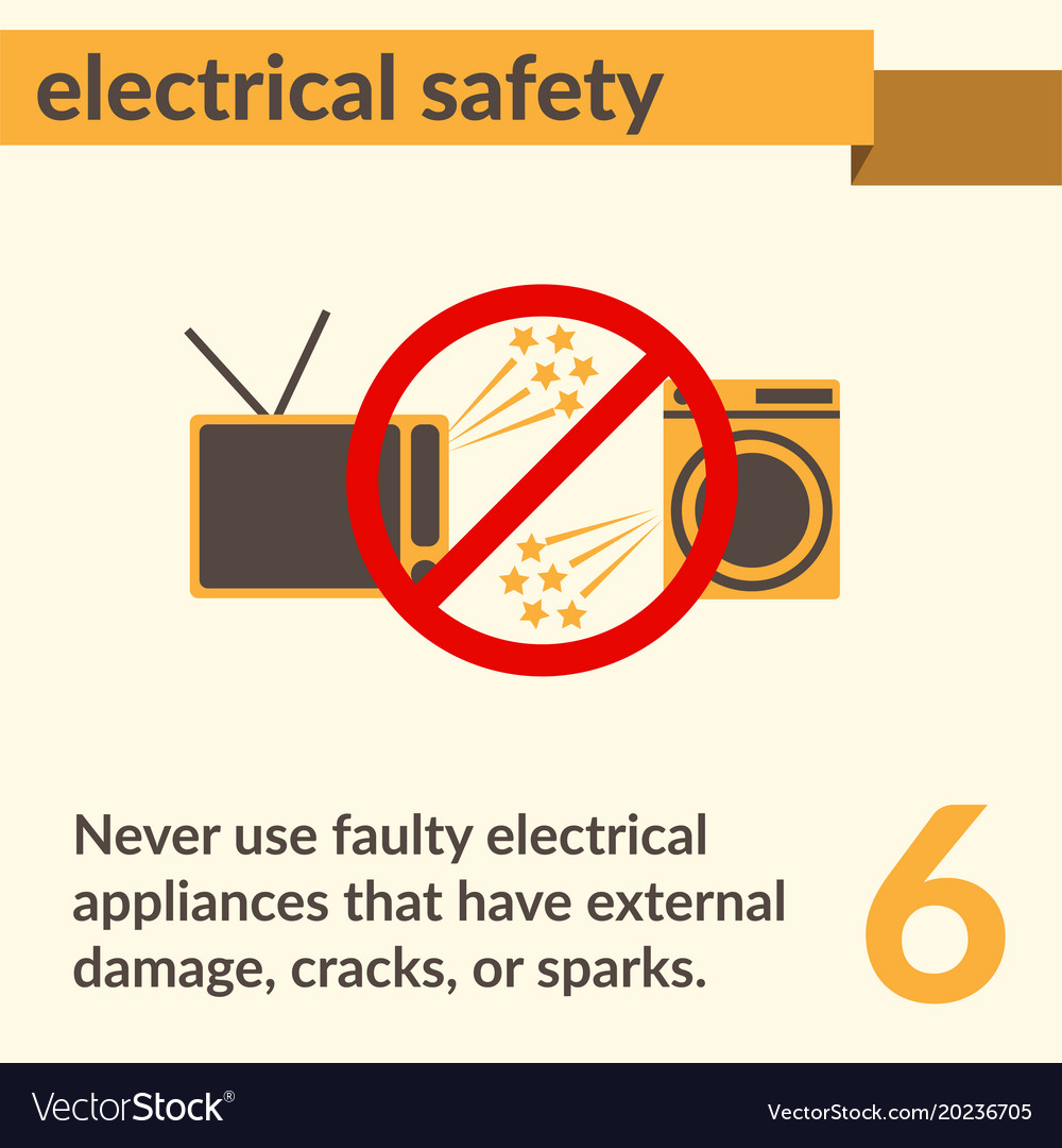 Electrical safety simple art poster Royalty Free Vector Electrical safety simple art poster Royalty Free Vector