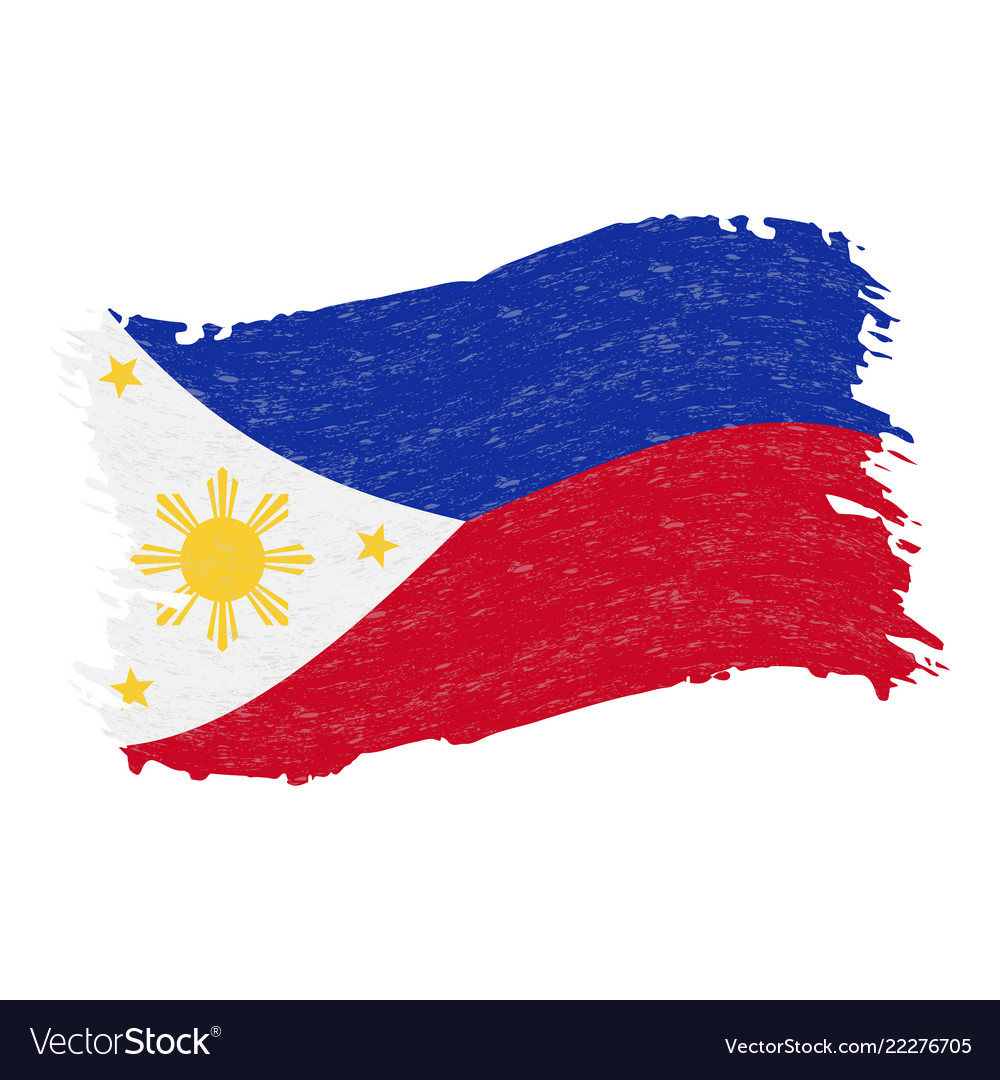 Flag philippines grunge abstract brush stroke Vector Image Flag philippines grunge abstract brush stroke Vector Image