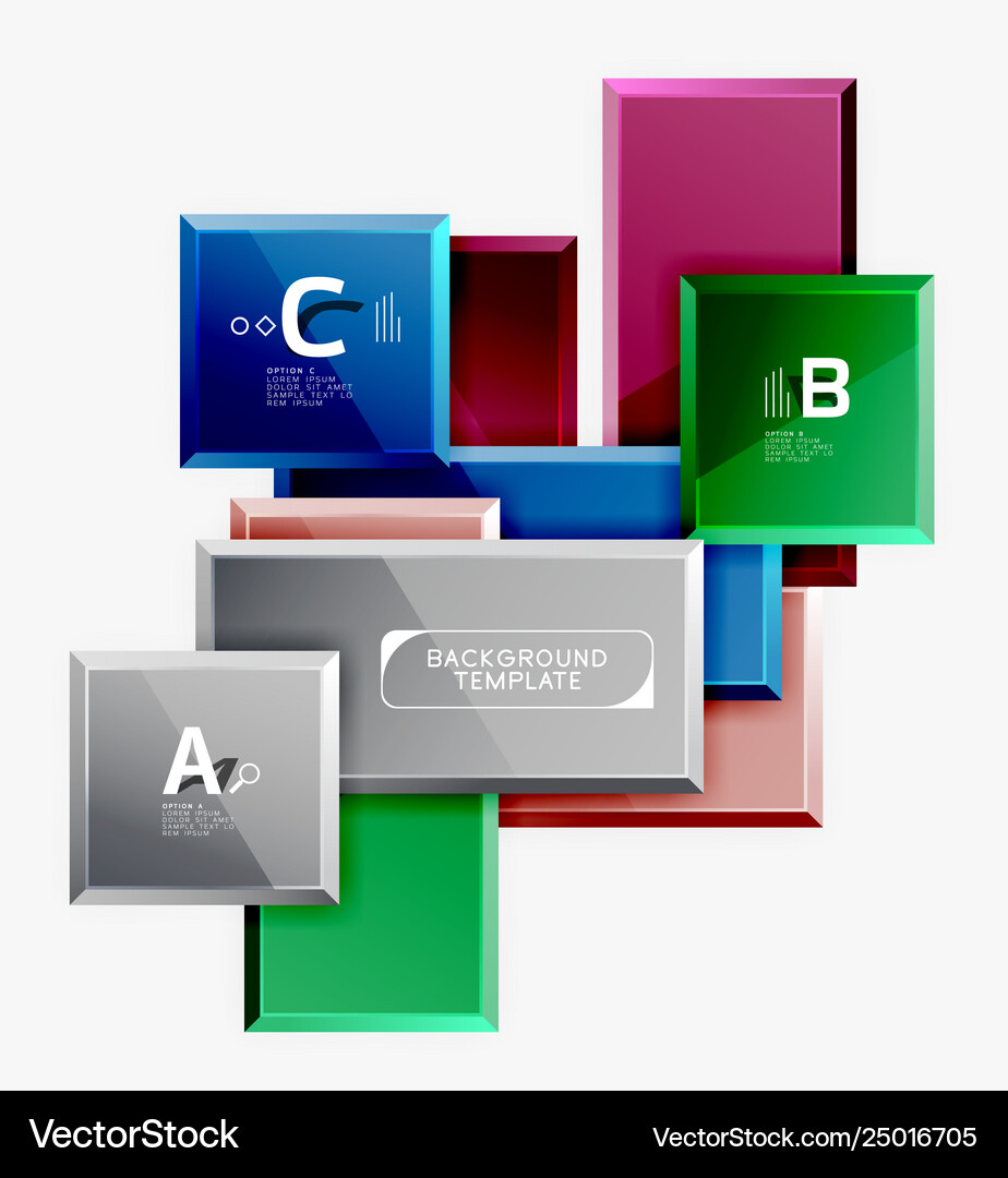 Geometrical design squares abstract banner glossy Vector Image
