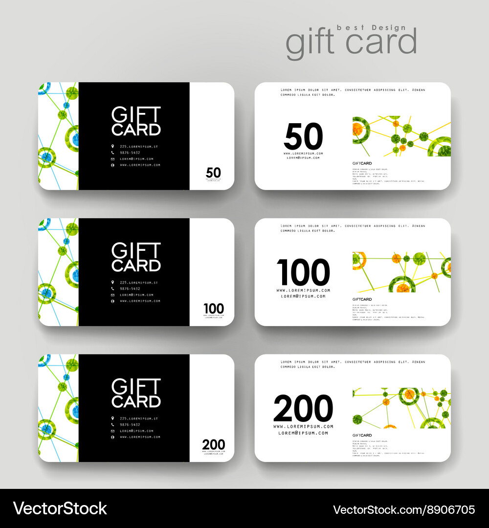 Gift coupon discount card template with dna Vector Image