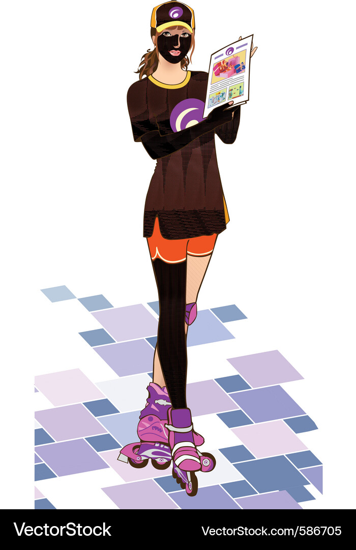 Girl promoter Royalty Free Vector Image - VectorStock