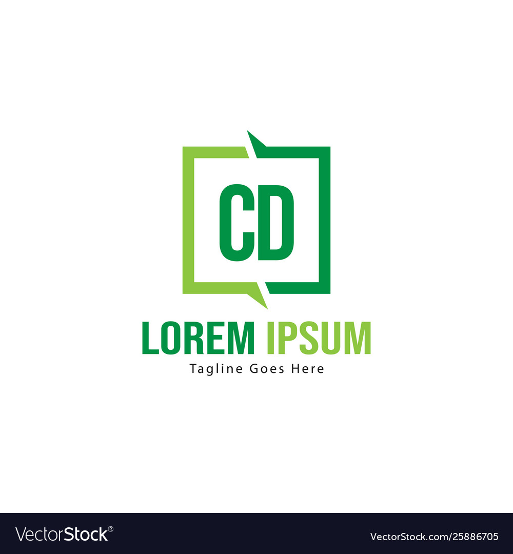 Initial cd logo template with modern frame Vector Image