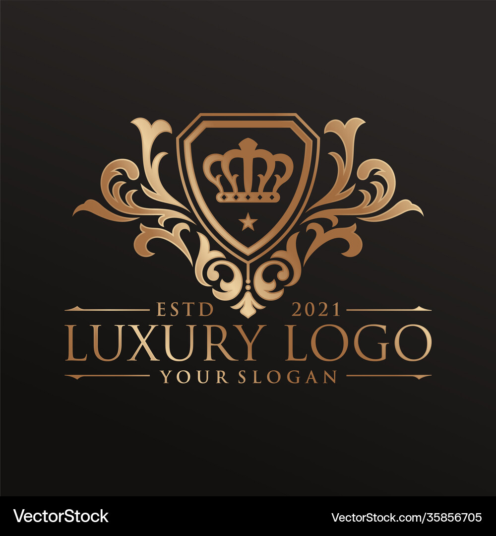 Luxury logo design template Royalty Free Vector Image