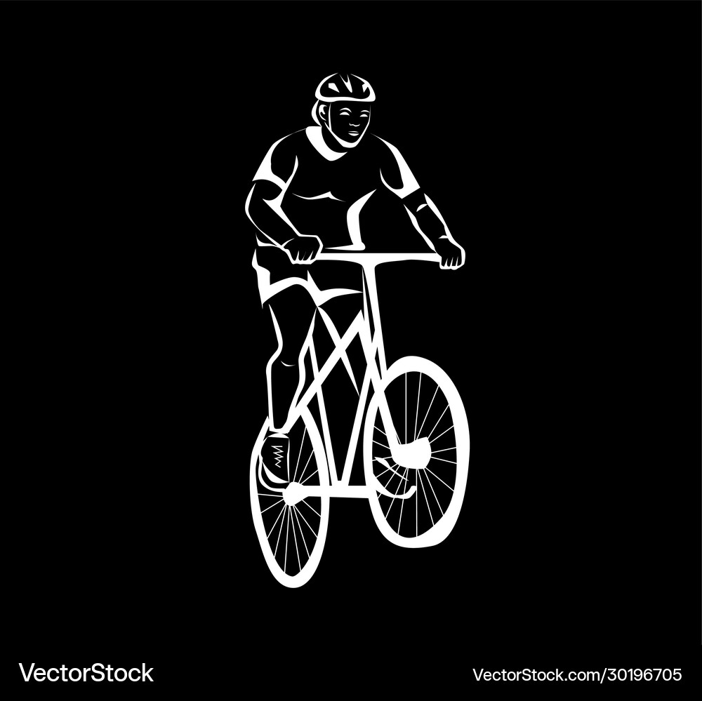 Man and bicycle Royalty Free Vector Image - VectorStock