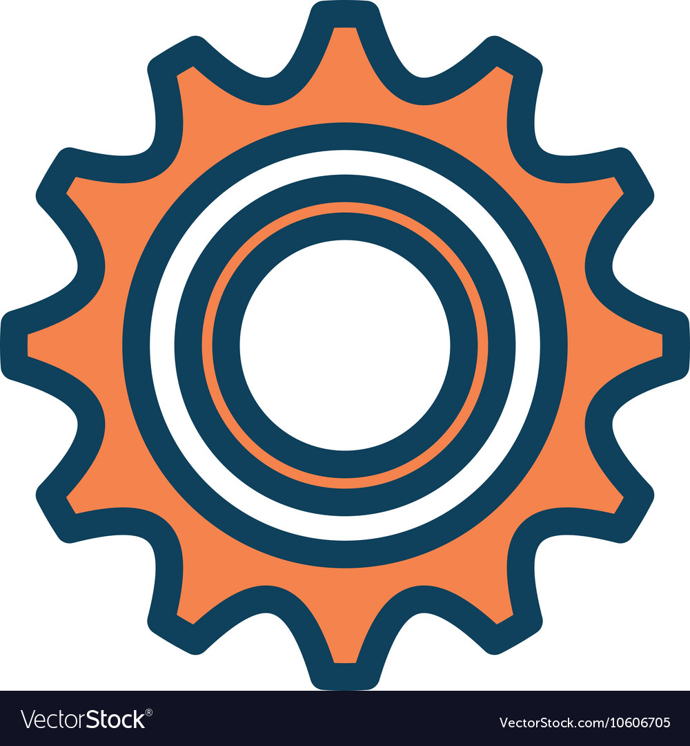 Orange cog wheel Royalty Free Vector Image - VectorStock