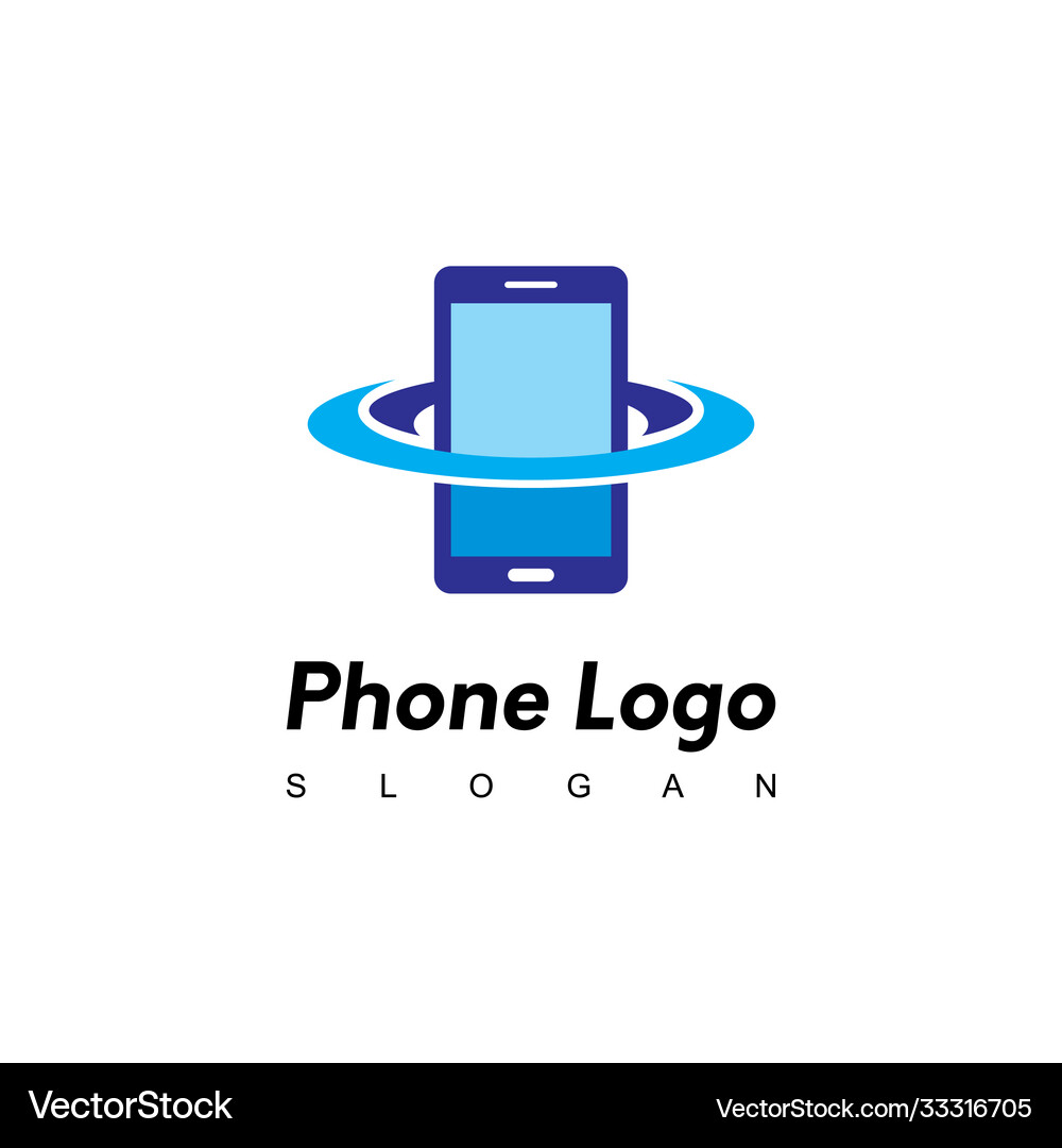 Phone planet logo design inspiration Royalty Free Vector