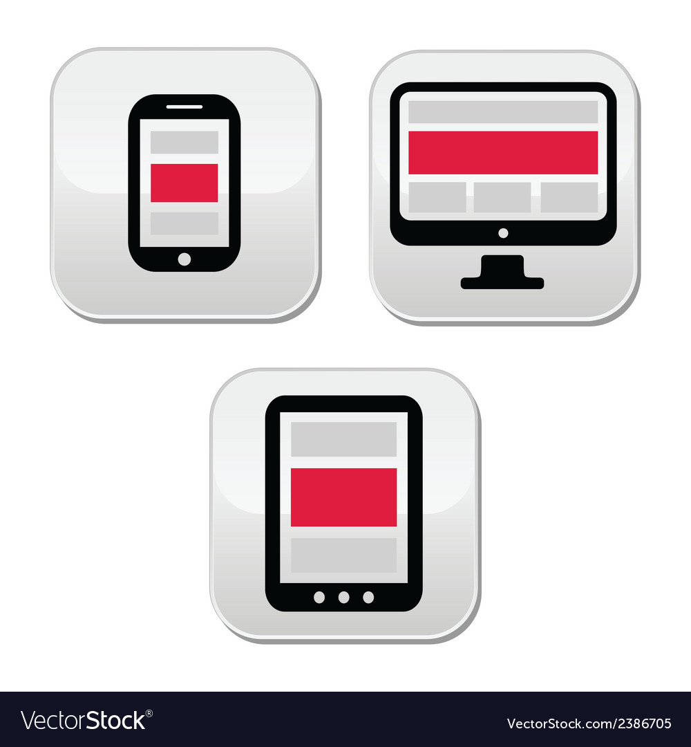 Responsive design for web - computer screen smart Vector Image
