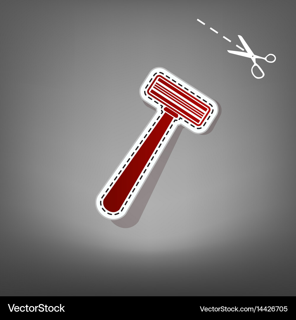 Safety razor sign red icon Royalty Free Vector Image
