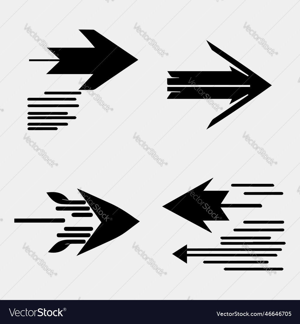 Set arrow icon collection different arrows sign Vector Image