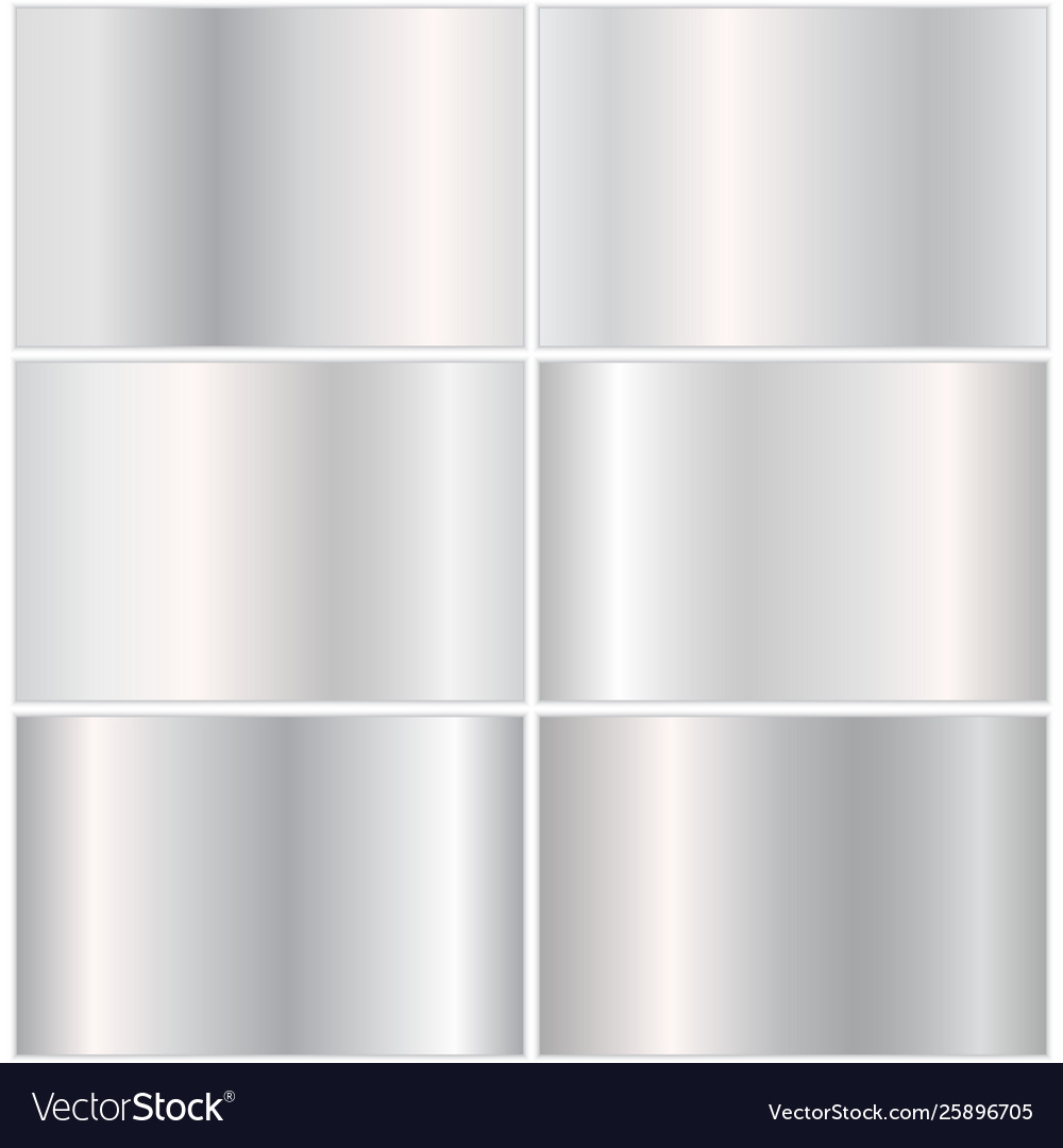 Set backgrounds with silver gradient Royalty Free Vector