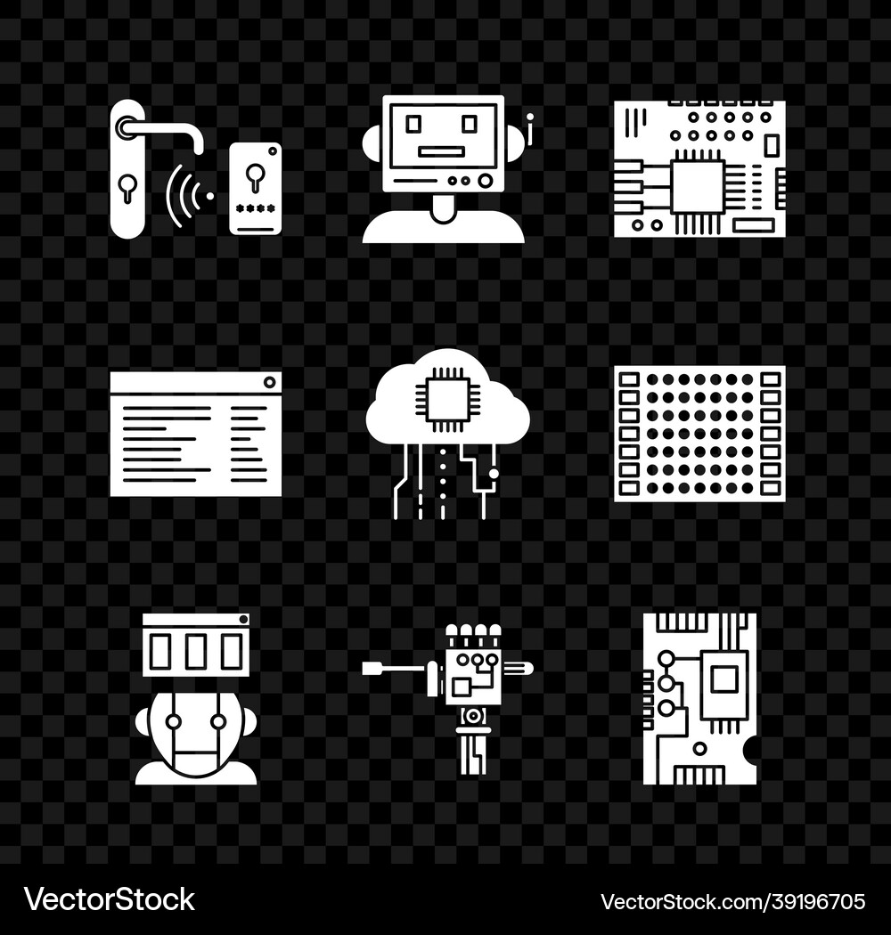 Set digital door lock with wireless technology Vector Image