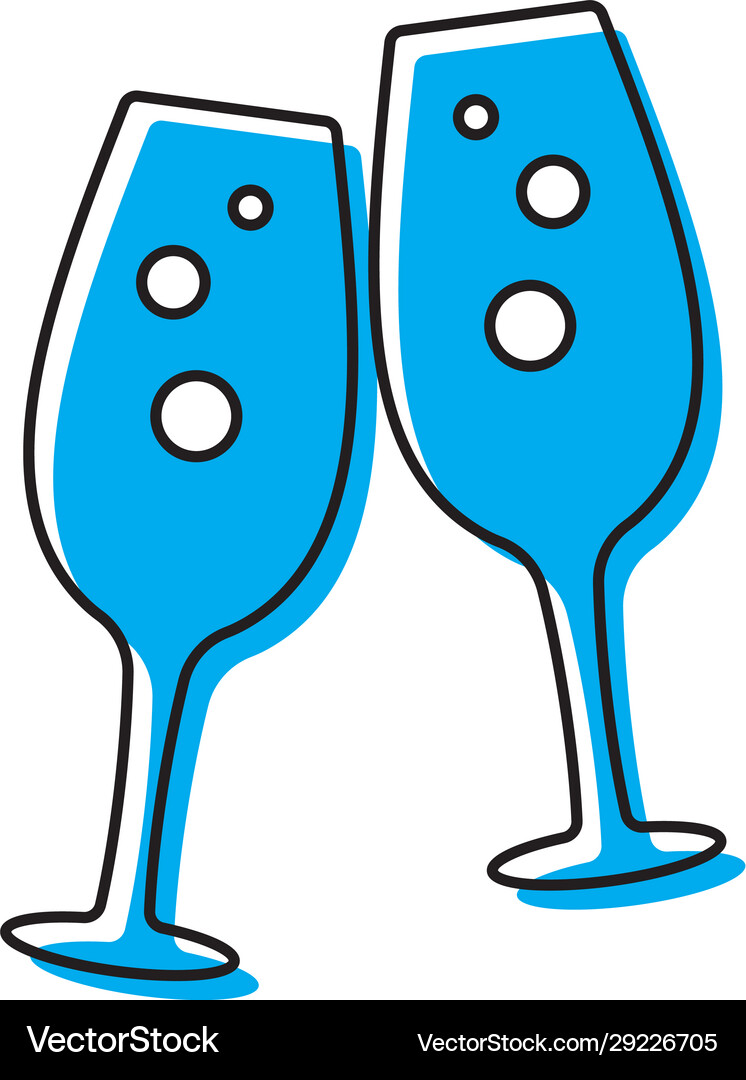 Toasting glasses icon concept design isolated on Vector Image