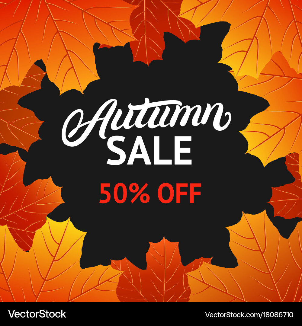 Autumn sale design template Royalty Free Vector Image