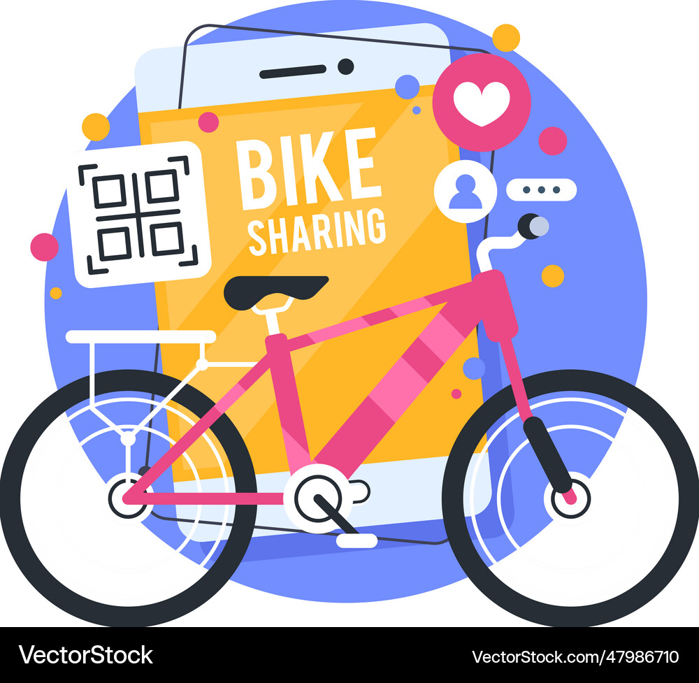 Bike sharing rental application modern Royalty Free Vector