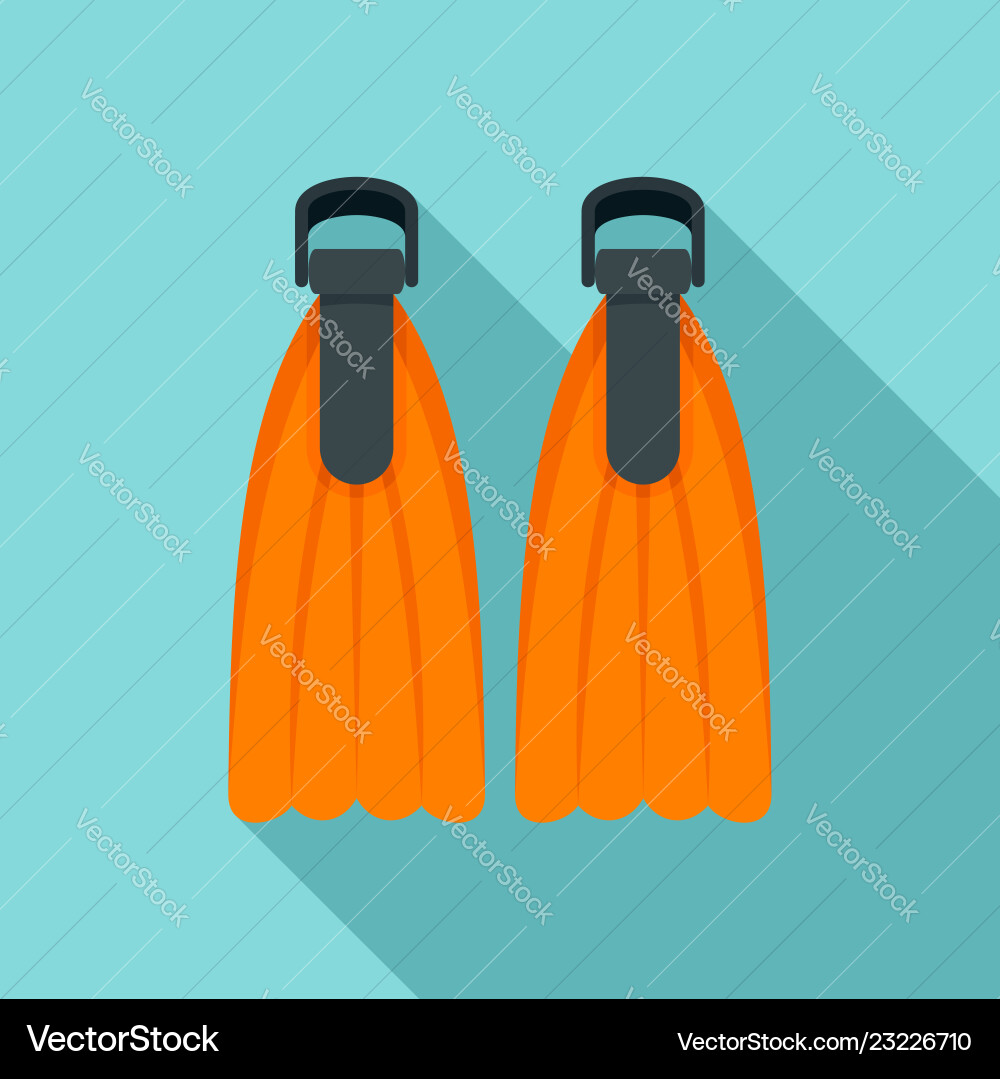 Diving fins icon flat style Royalty Free Vector Image