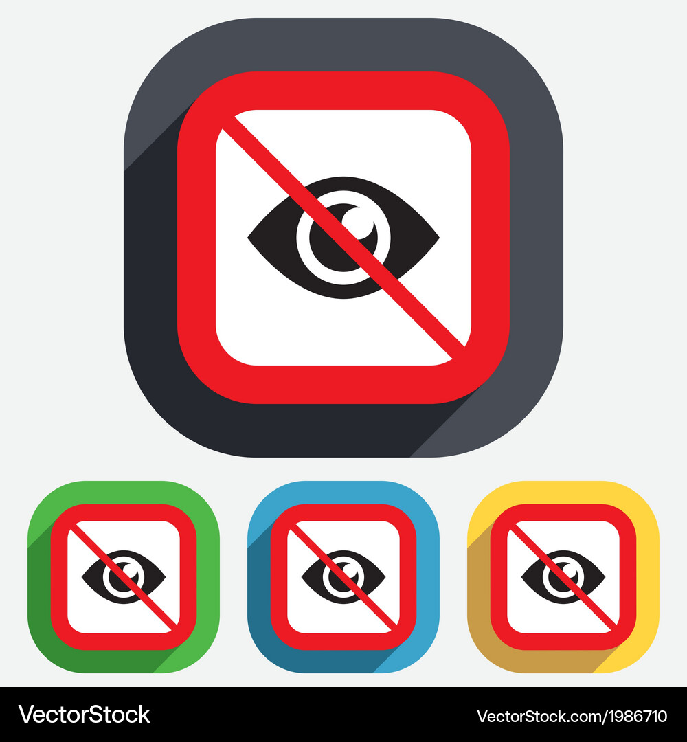 Do not look eye sign icon publish content Vector Image