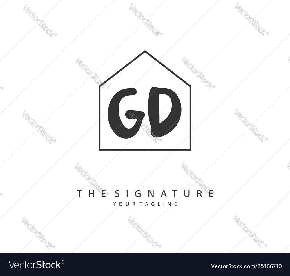 Gd initial letter handwriting and signature logo Vector Image