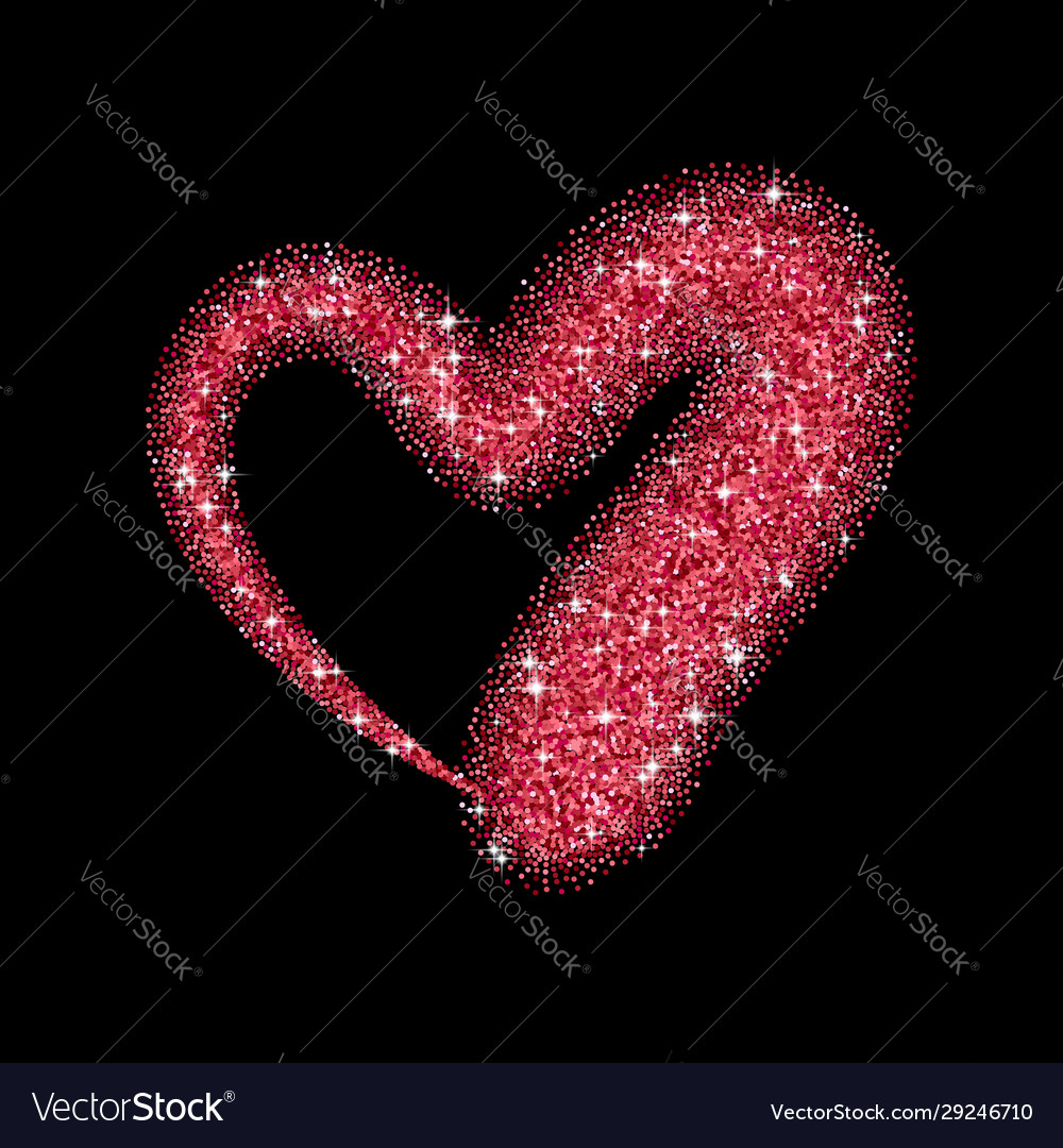 Glitter heart for valentines day Royalty Free Vector Image