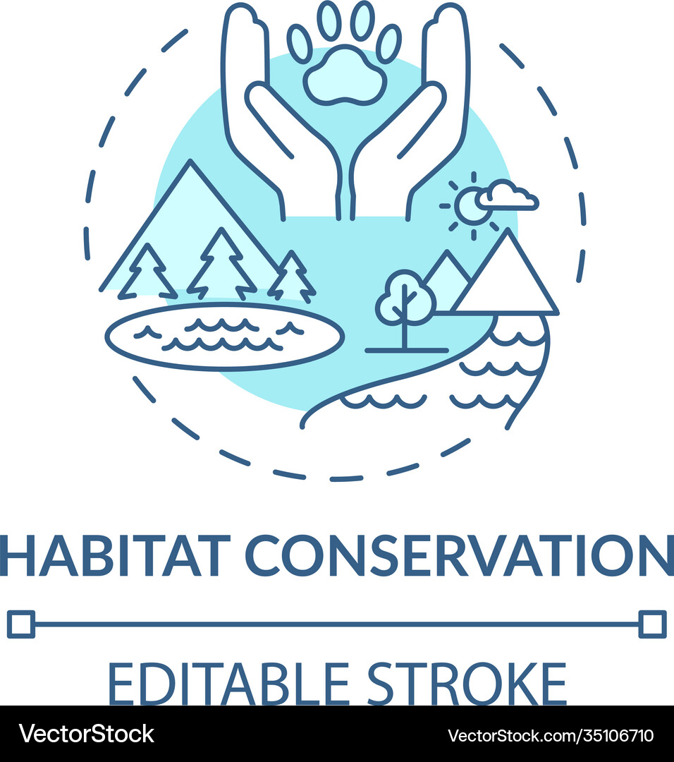 Habitat conservation turquoise concept icon Vector Image
