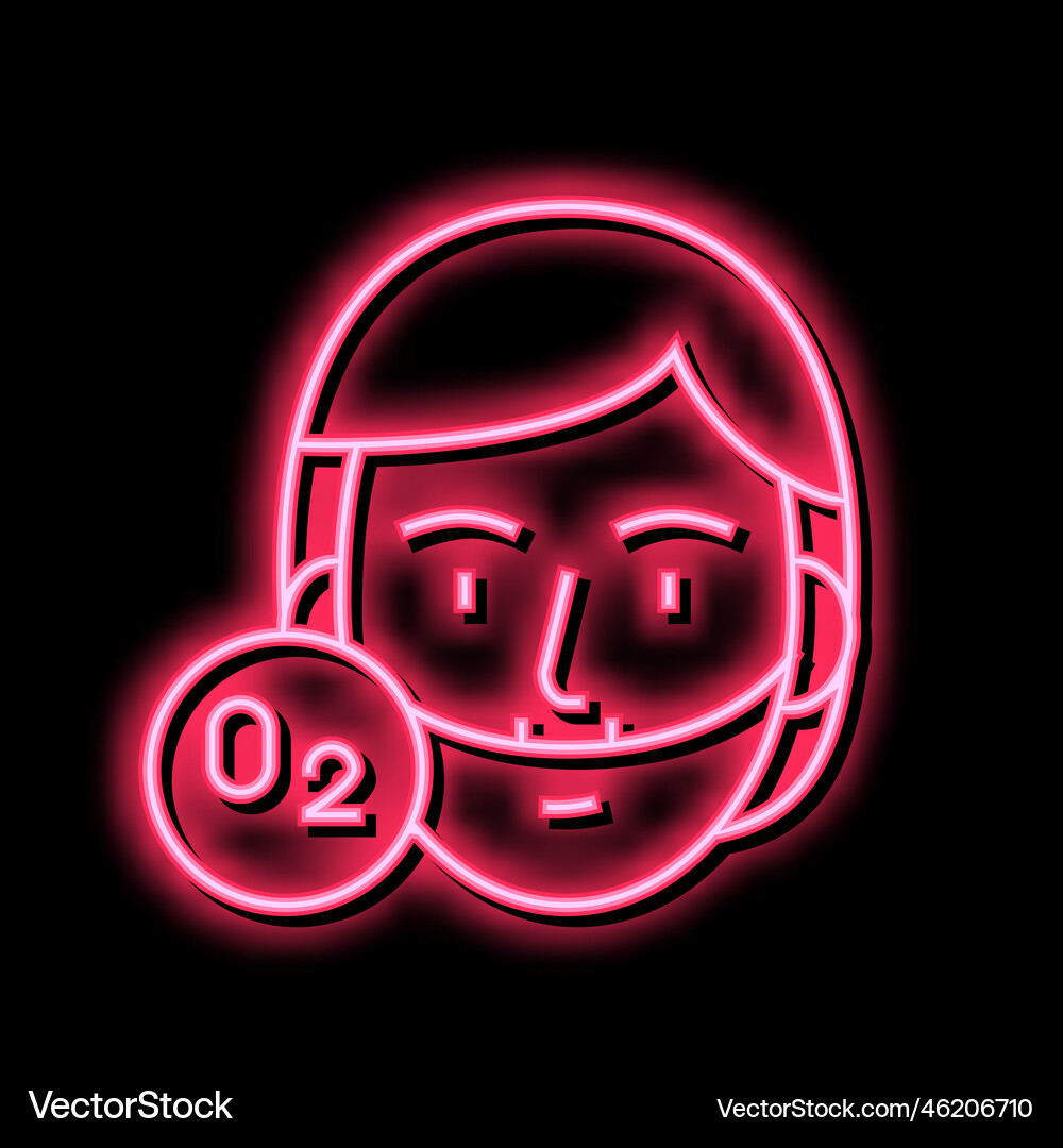 Human breath oxygen tool neon glow icon Royalty Free Vector