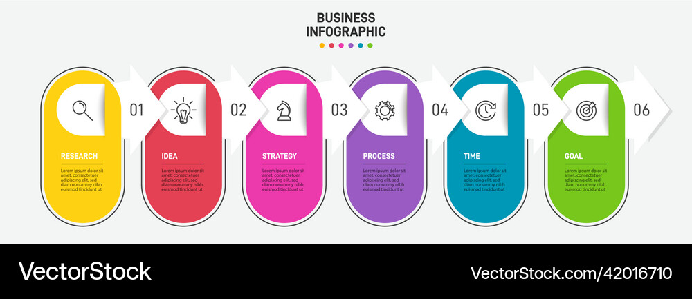 Infographic design with icons and 6 options Vector Image