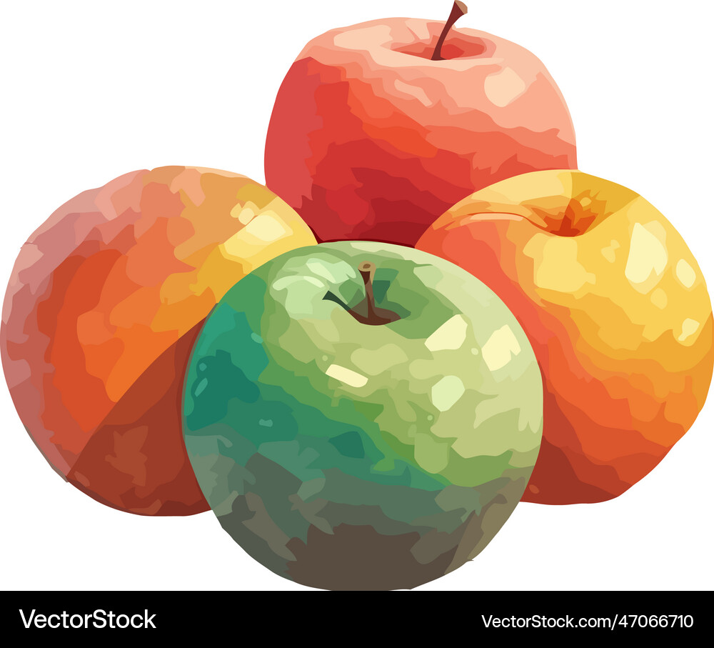 Juicy apples fruit food Royalty Free Vector Image