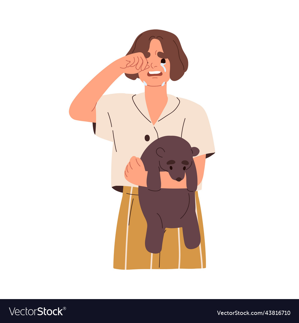Lost child crying sad sobbing girl wiping tears Vector Image