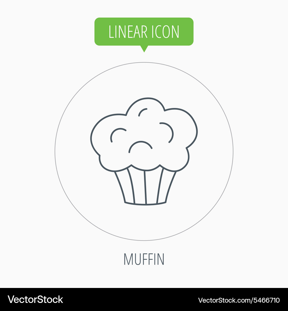 Muffin icon cupcake dessert sign Royalty Free Vector Image