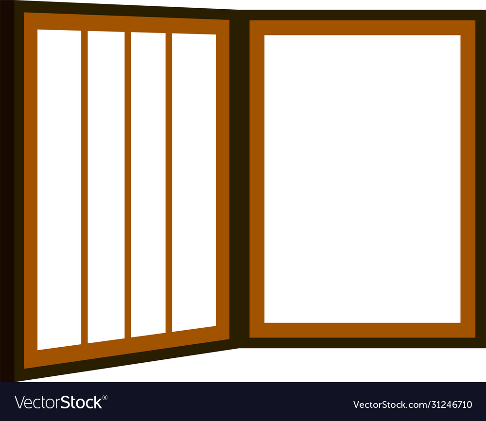 Opened window frame Royalty Free Vector Image - VectorStock