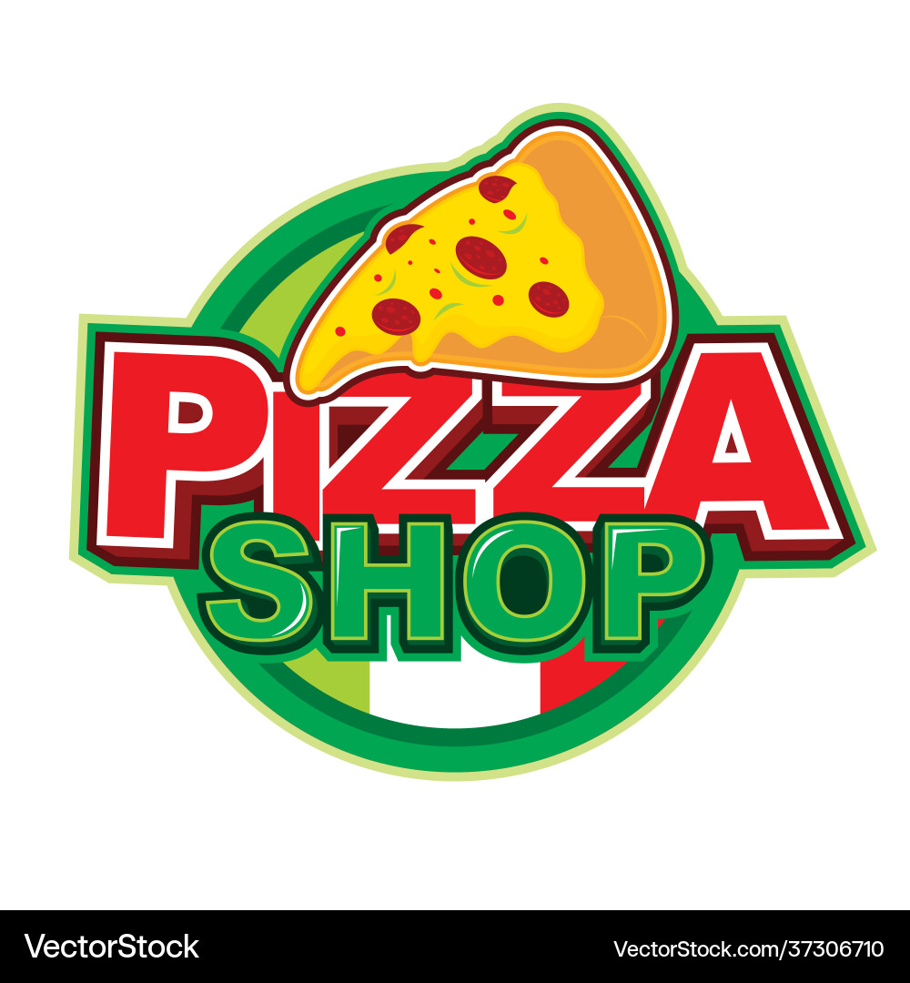 Pizza shop logo design Royalty Free Vector Image