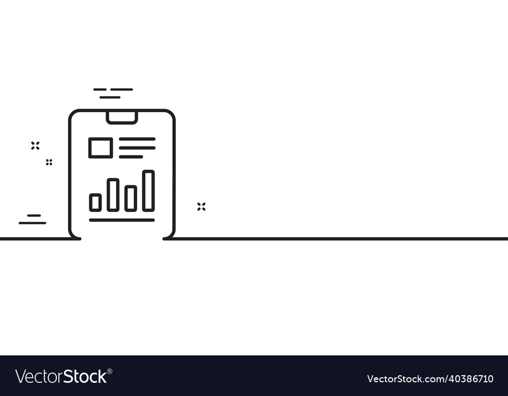 Report document line icon analysis chart minimal Vector Image