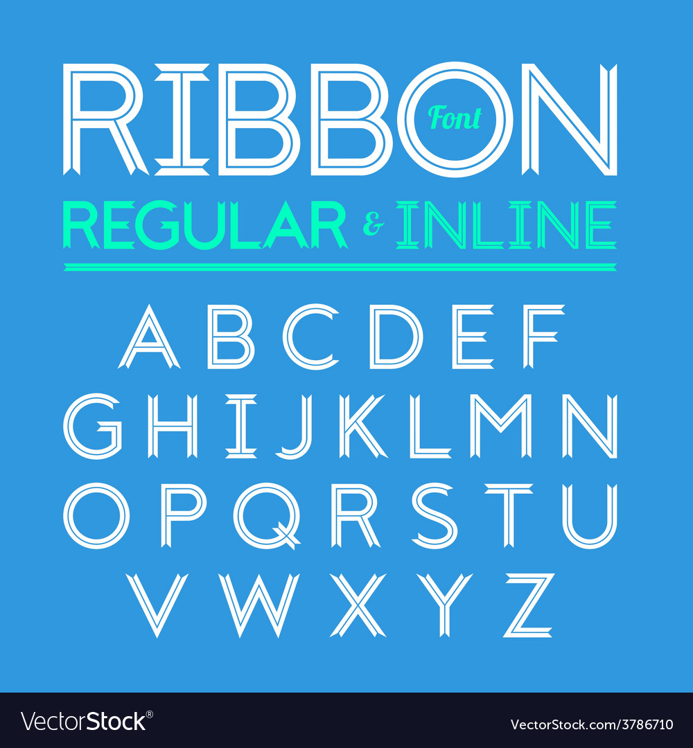 Ribbon font Royalty Free Vector Image - VectorStock