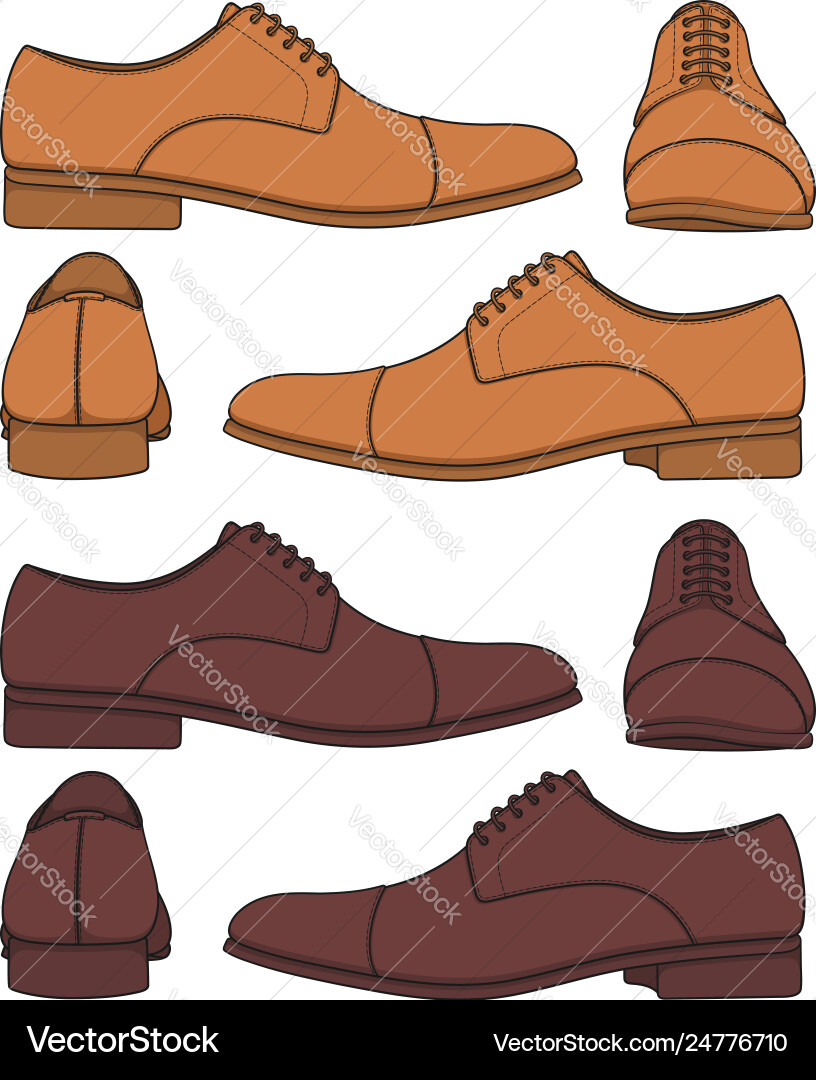 Set with classic mens shoes Royalty Free Vector Image