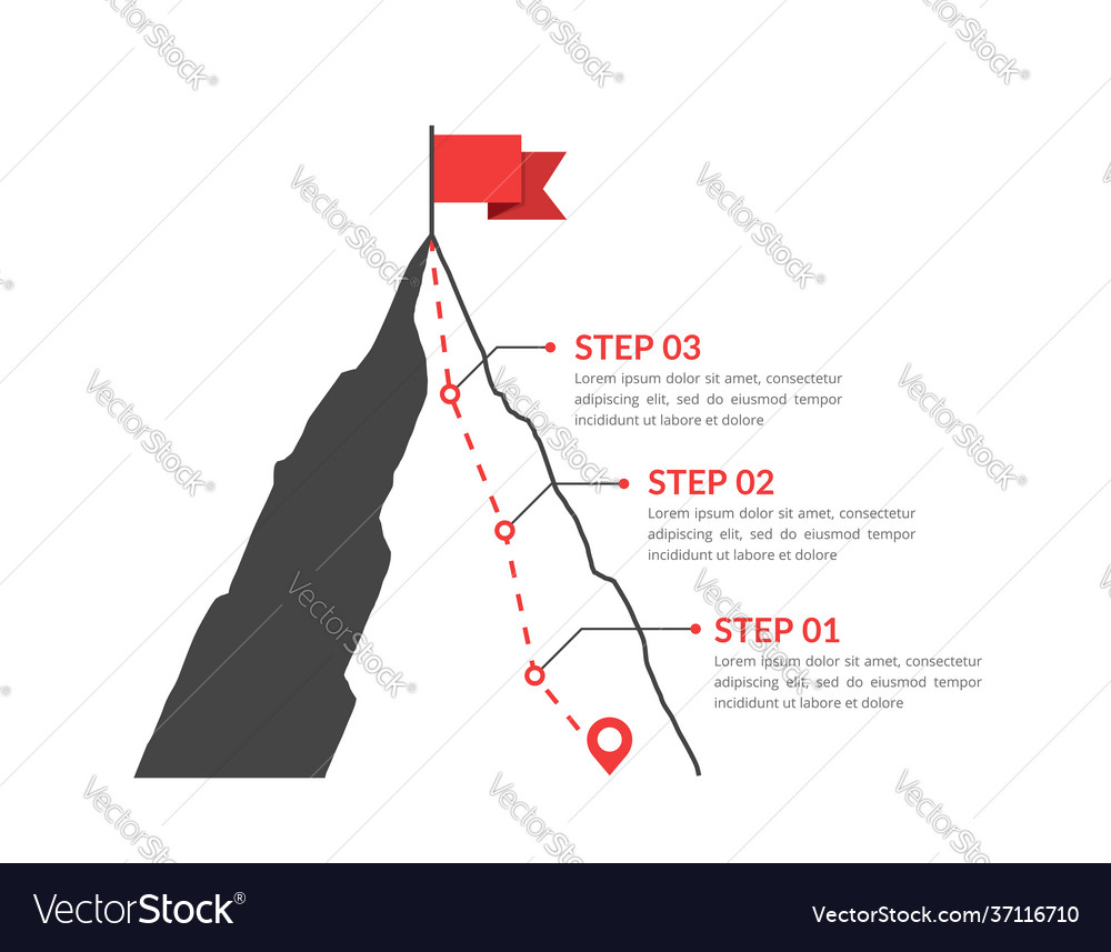 Three steps to success Royalty Free Vector Image