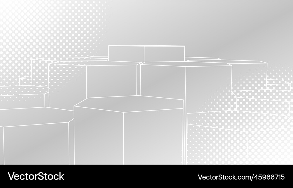 Abstract white background hexagon futuristic Vector Image