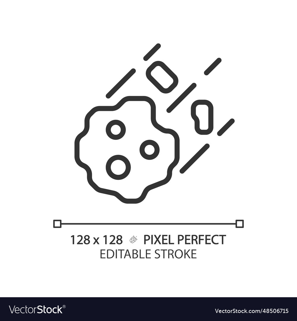 Asteroid pixel perfect linear icon Royalty Free Vector Image Asteroid pixel perfect linear icon Royalty Free Vector Image