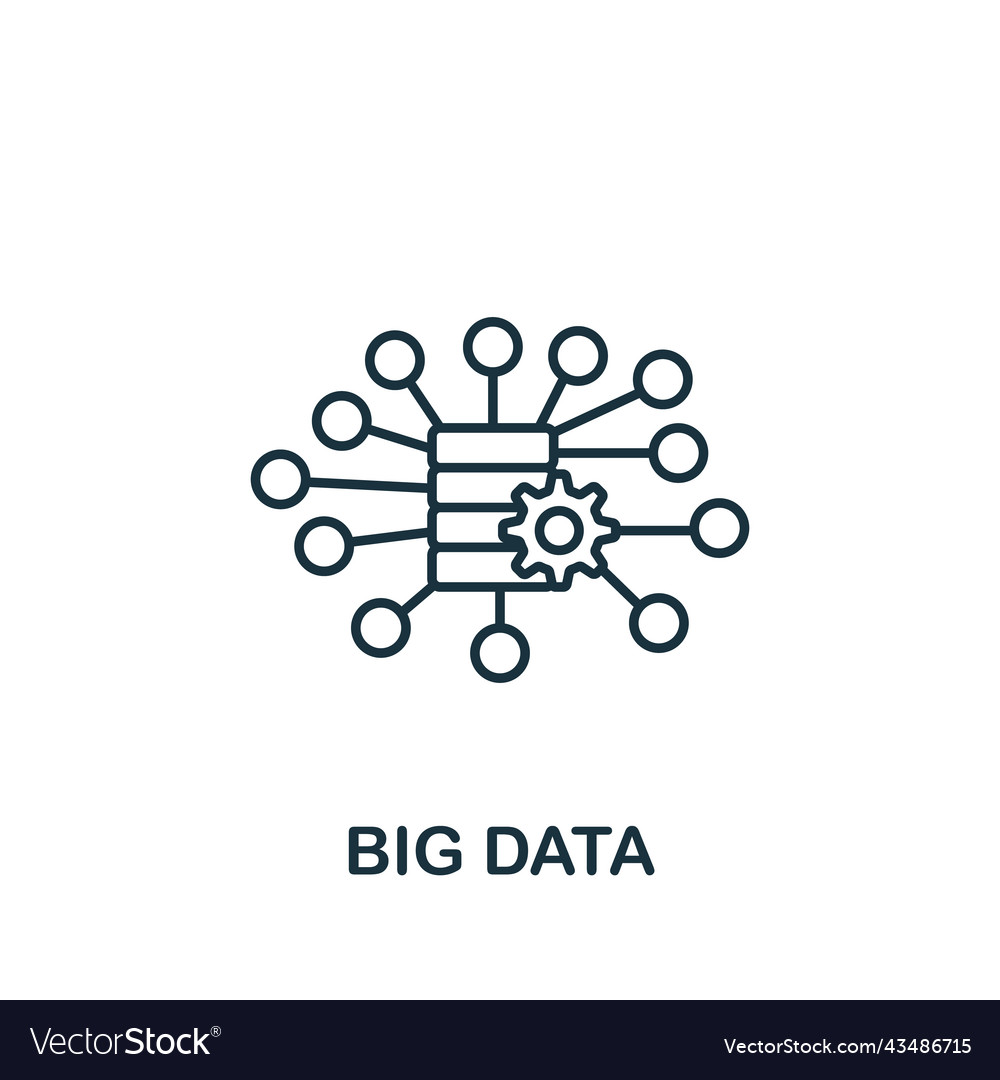 Big data icon monochrome simple artificial Vector Image