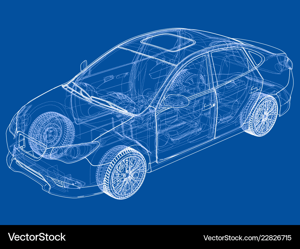Concept car rendering of 3d Royalty Free Vector Image