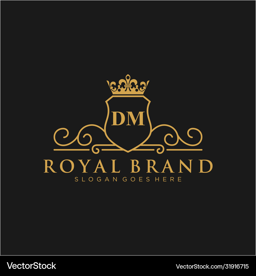 Dm letter initial luxurious brand logo template Vector Image