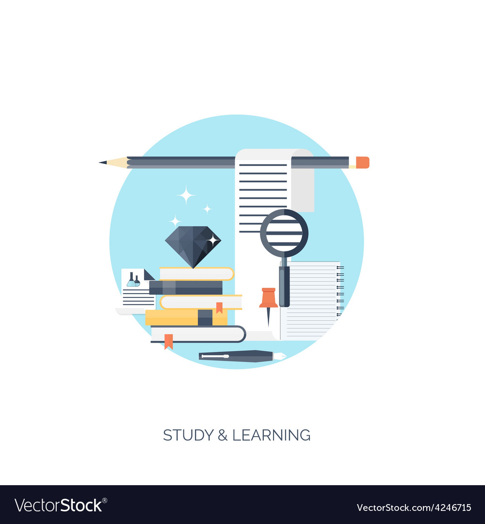 Flat study and learning Royalty Free Vector Image