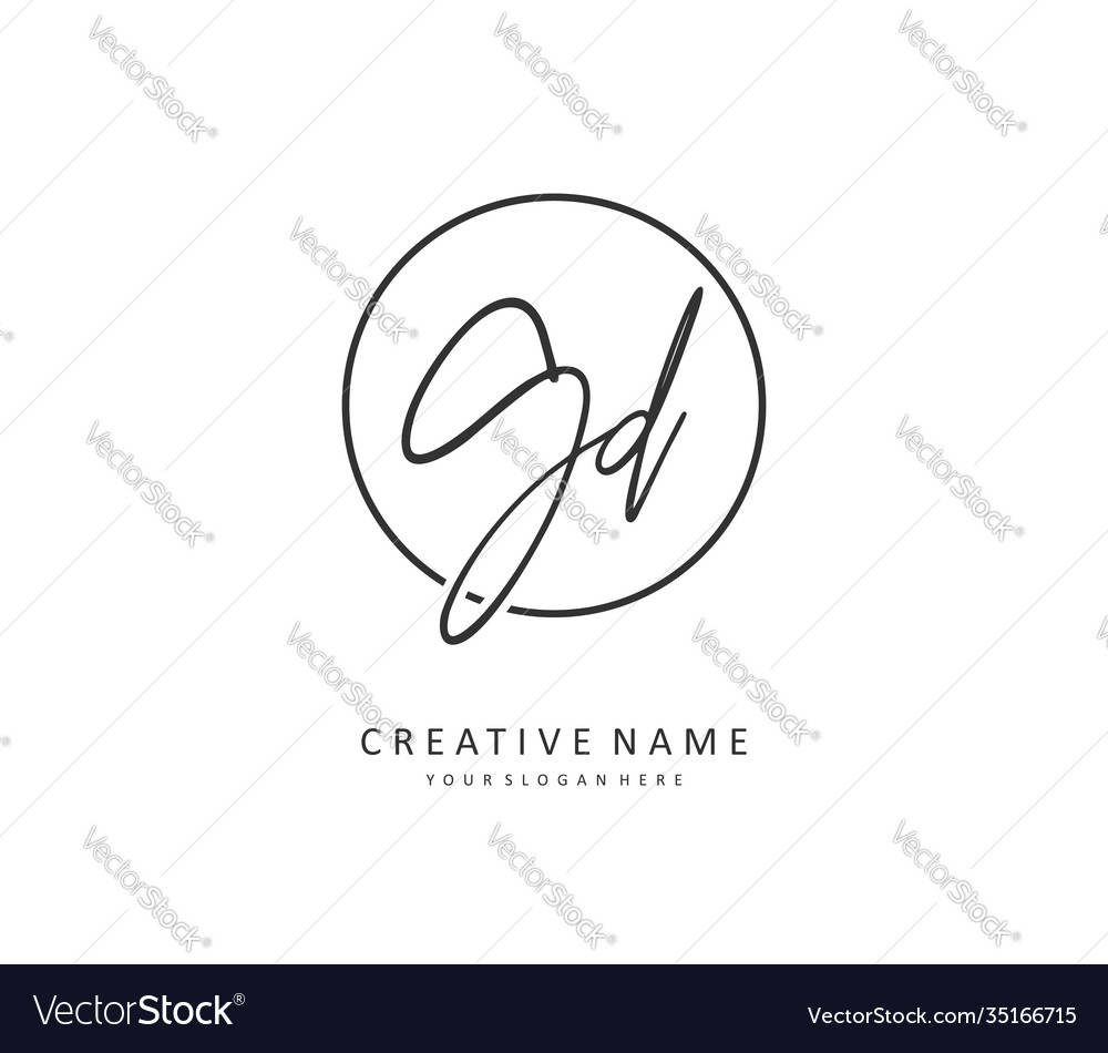 Gd initial letter handwriting and signature logo Vector Image