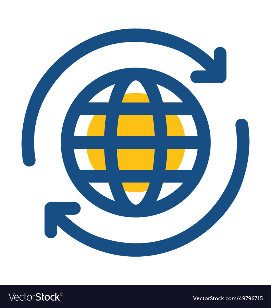 Globe synchronization icon Royalty Free Vector Image