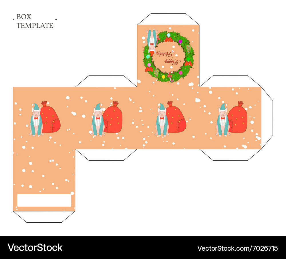 Holiday box template Royalty Free Vector Image