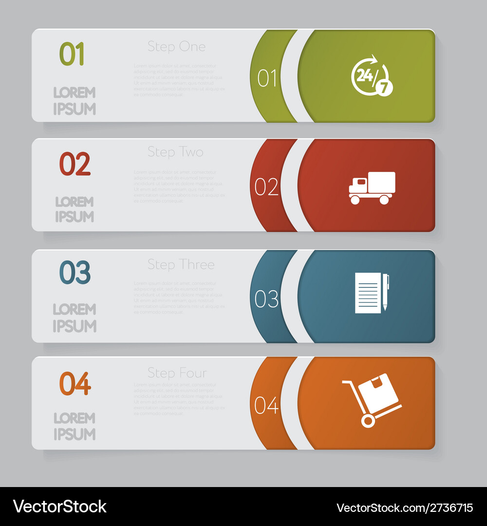 Infographic design number banners template graphic