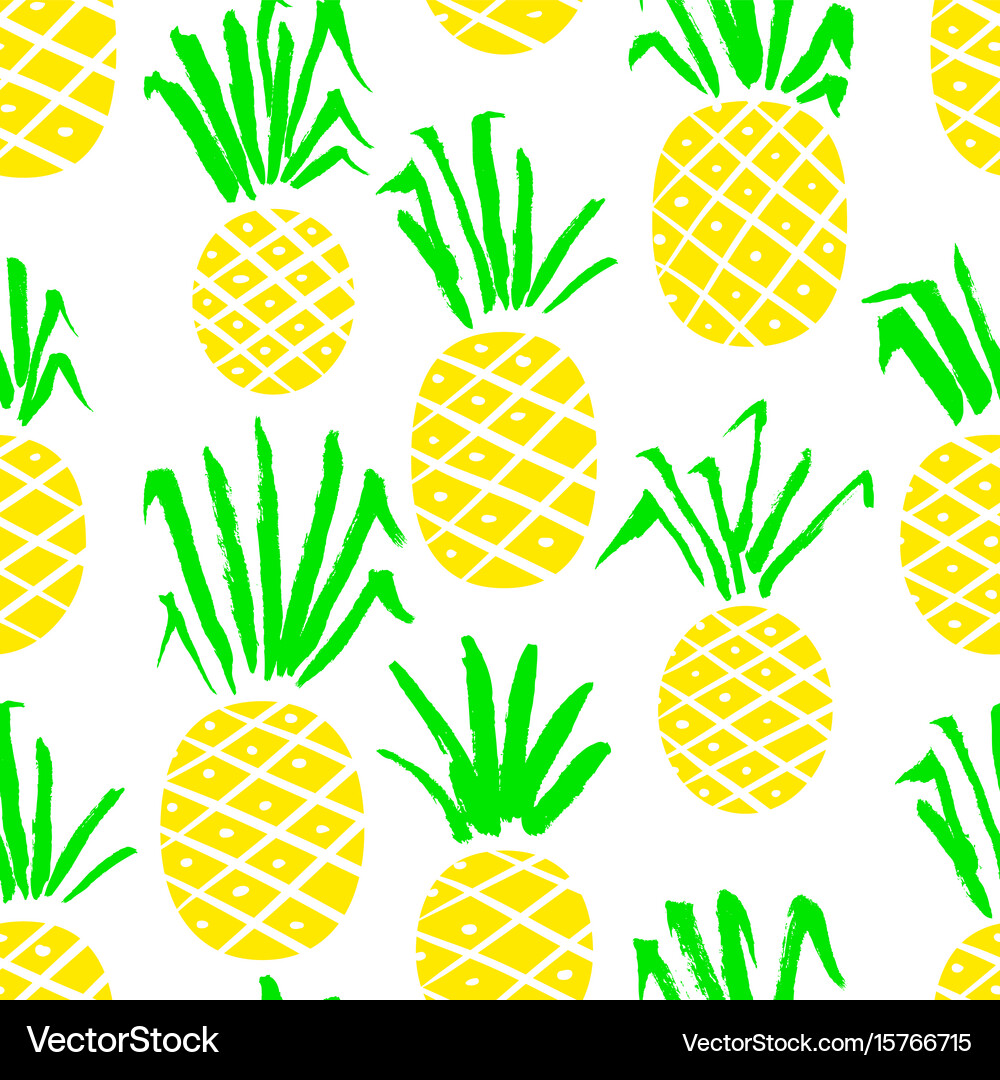 Pineapple Seamless Pattern Royalty Free Vector Image